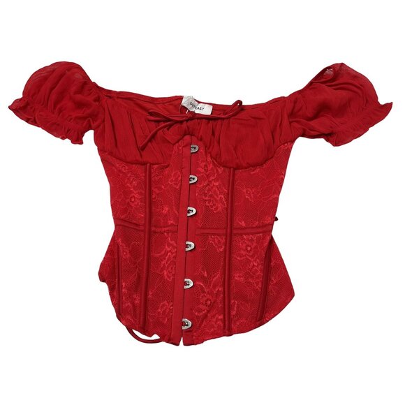Outcast | Tops | Outcast Lubela Corset Top In Red | Poshmark
